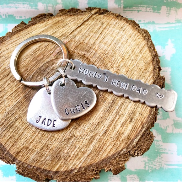 Accessories | Worlds Best Dad Kid Name Keychain | Poshmark